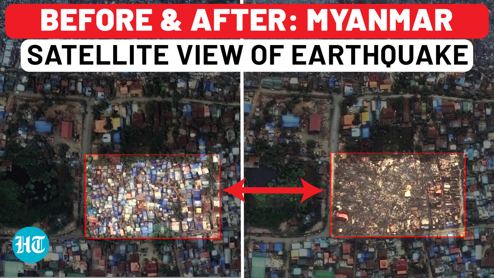 Satellite view of Myanmar earthquake: Before & after images show huge ...