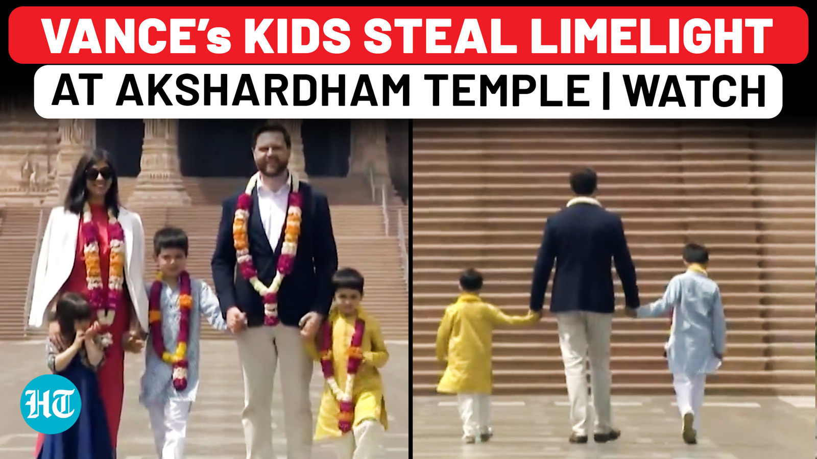 On cam: JD Vance family goes full desi at Akshardham Temple, kids steal ...